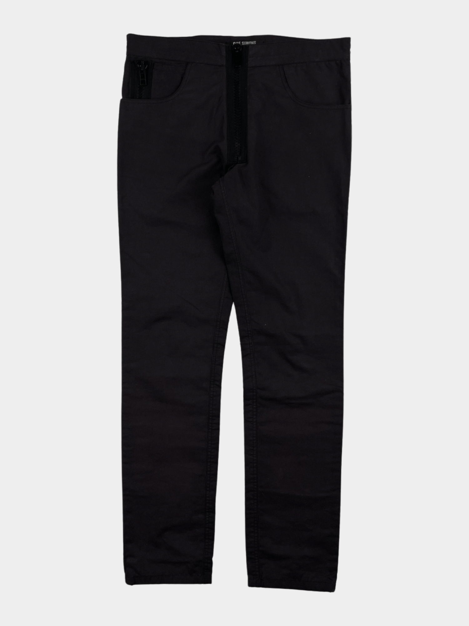 Raf Simons AW2004 “Waves” Inversed Zip Oiled Pants | Grailed