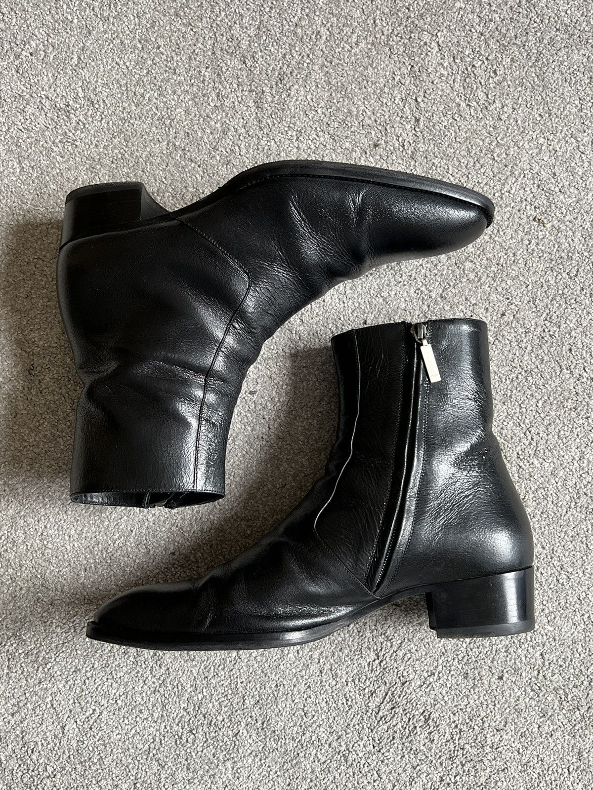 Saint Laurent Paris SLP Zip Wyatt Black Leather 40mm | Grailed