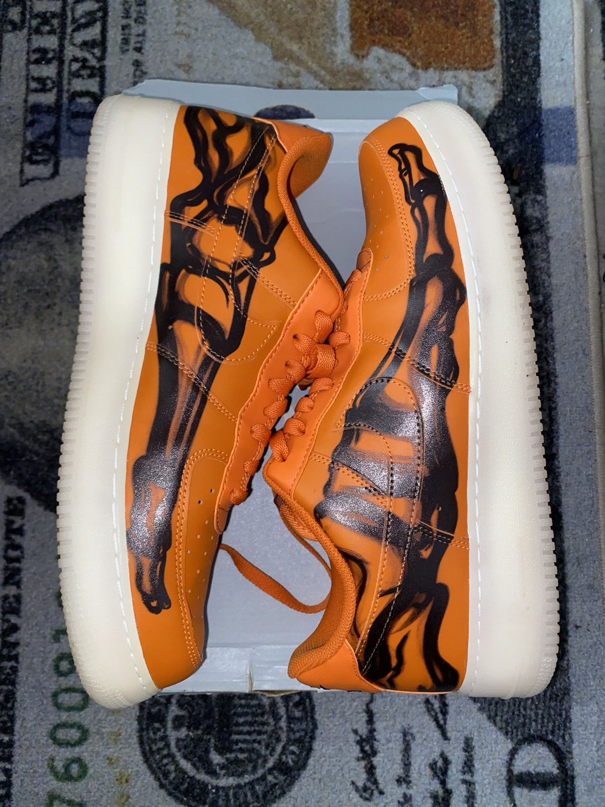 Nike Nike Air Force 1 Low Orange Skeleton Halloween | Grailed