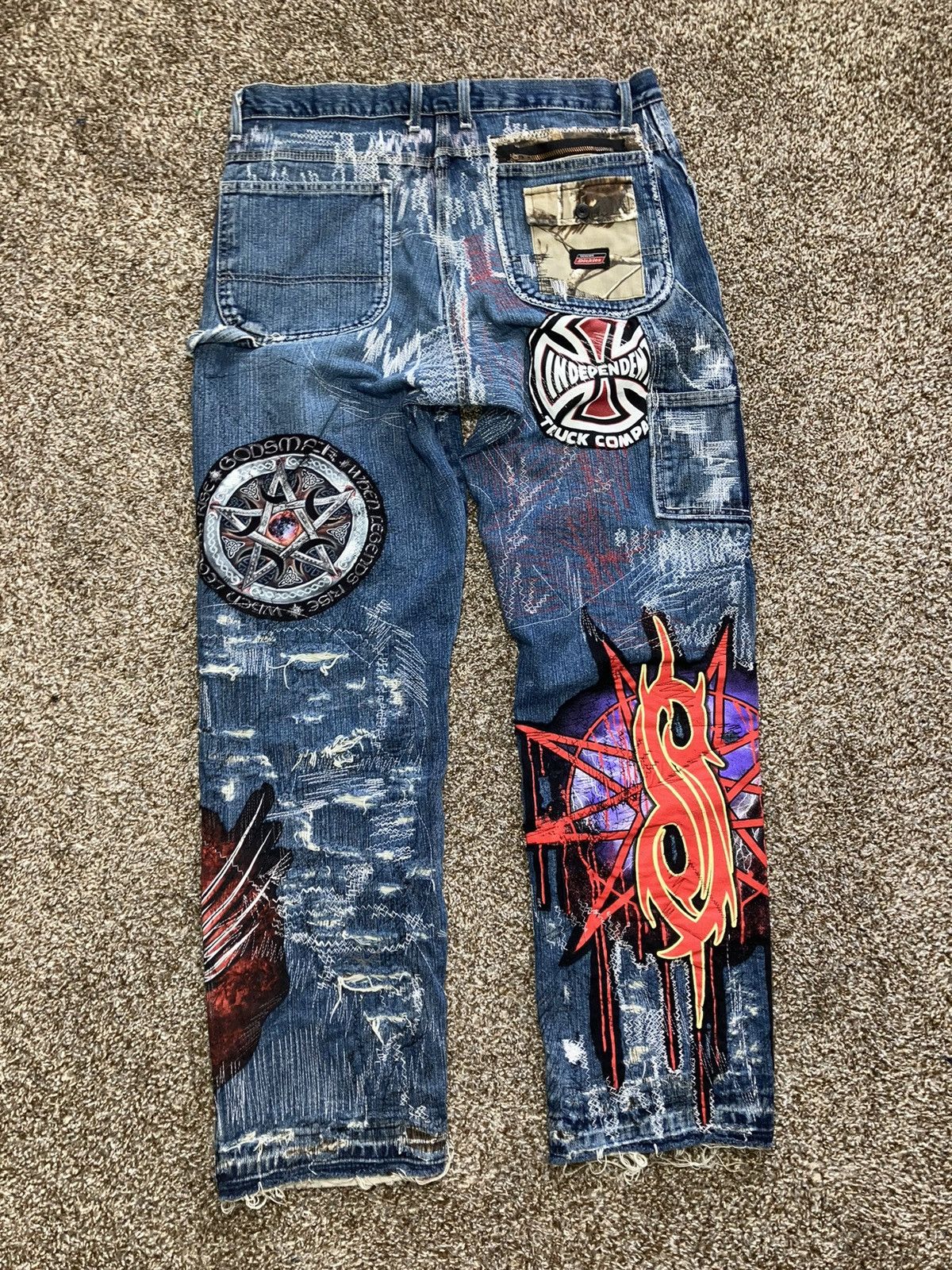 Dickies custom slipknot/godsmack dickies carpenter jeans (33) | Grailed