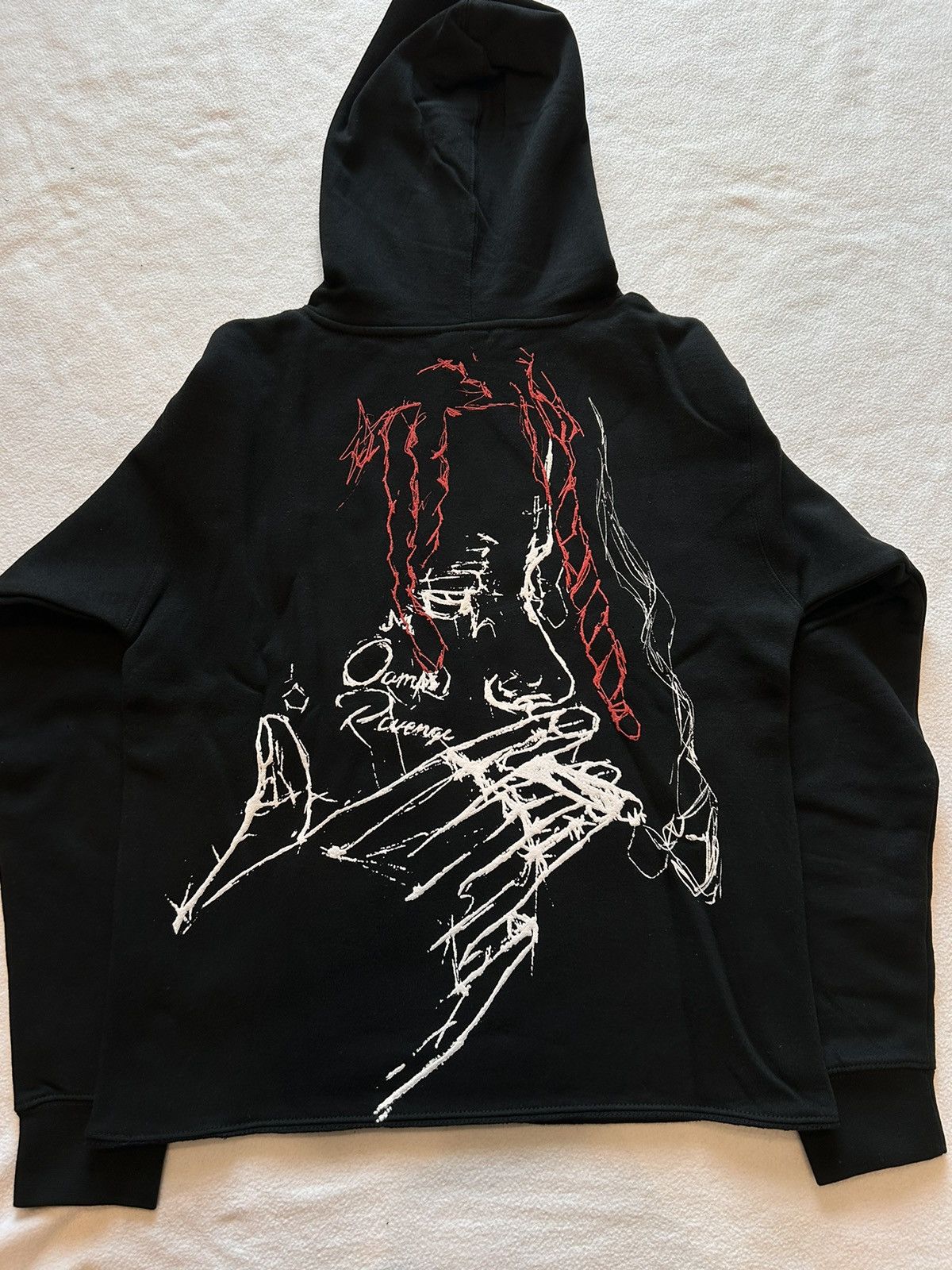 Designer Revenge Arch Logo Trippie Redd Smoking Hoodie | Grailed