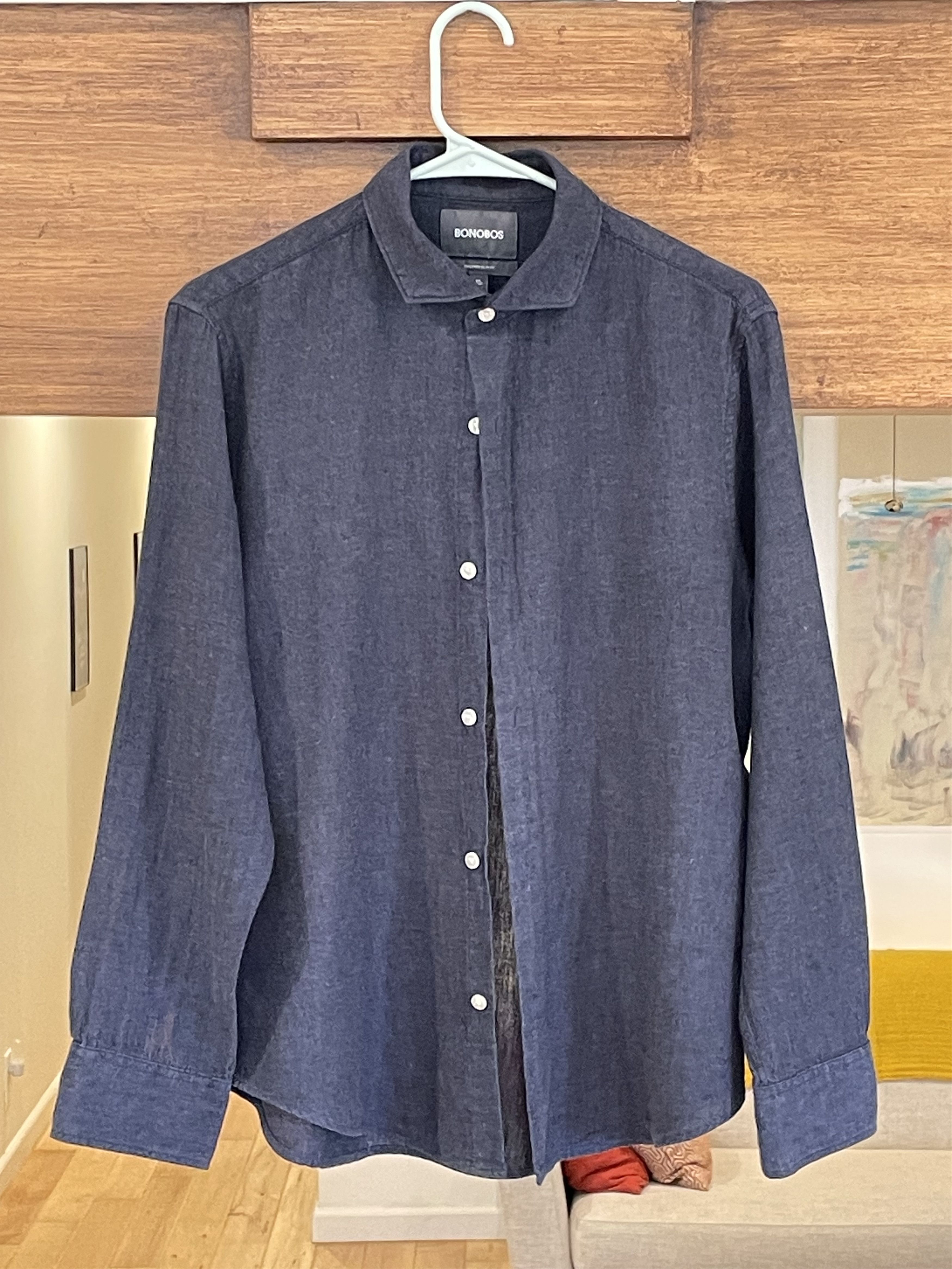 Bonobos Bonobos Casual Herringbone Linen Shirt | Grailed