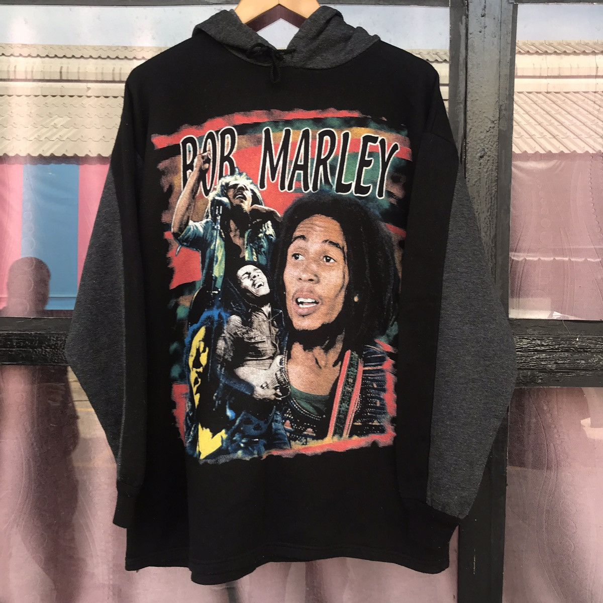 Rap Tees × Very Rare × Vintage Bob Marley King Of Reggae Hoodie Bootleg ...