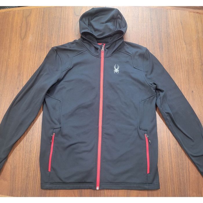 Spyder Spyder Full Zip Hoodie Sweatshirt Large Black and Red | Grailed