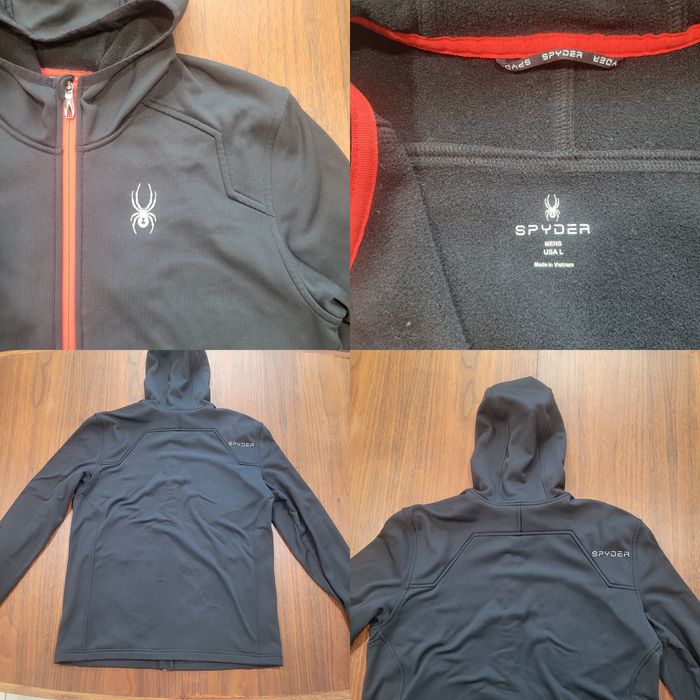 Spyder Spyder Full Zip Hoodie Sweatshirt Large Black and Red | Grailed