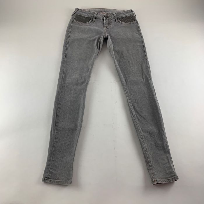 True Religion True Religion Light Wash Gray Stretch Denim Low Rise ...