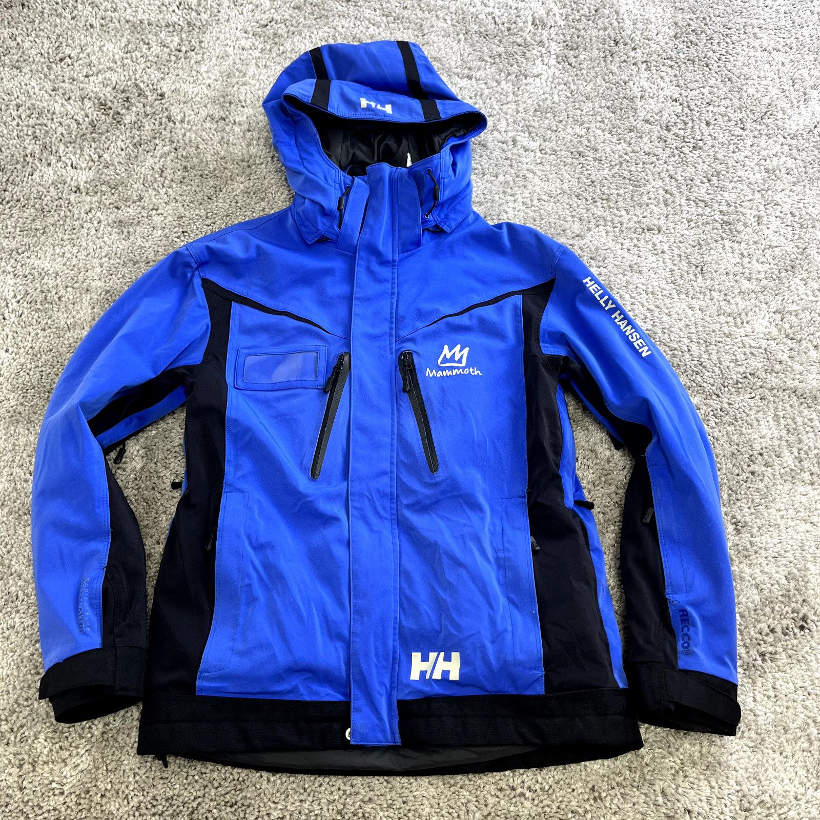 Helly Hansen Helly Hansen Jacket Mens Small Hooded Parka Helly Tech Blue Mammoth Recco A15 | Grailed