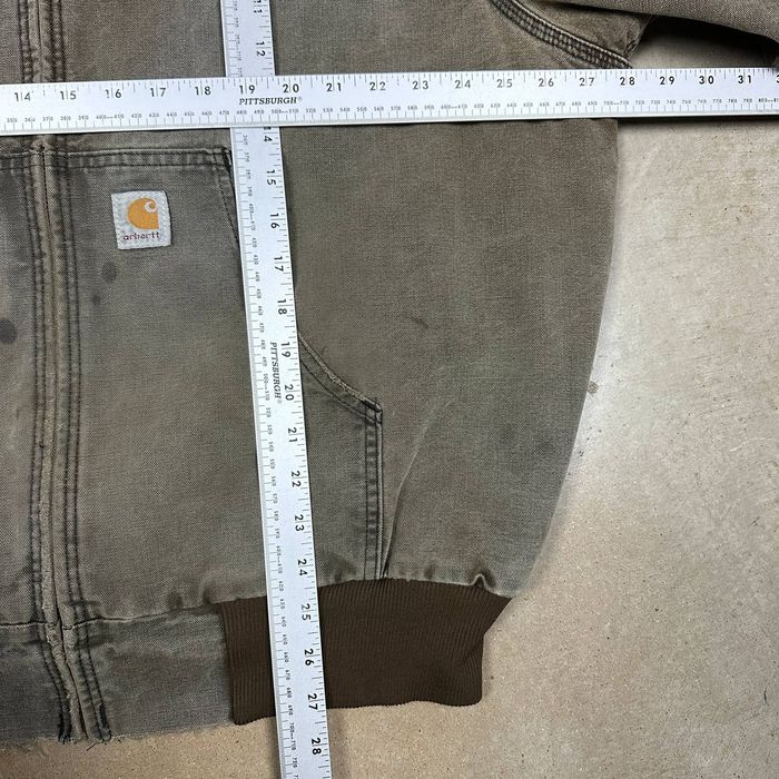 Vintage 90s Mocha Drown Distressed Carhartt Hooded Active Jacket N87 ...