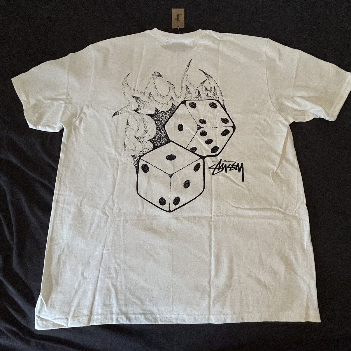 Stussy New Stussy Fire Dice Tee White Large | Grailed