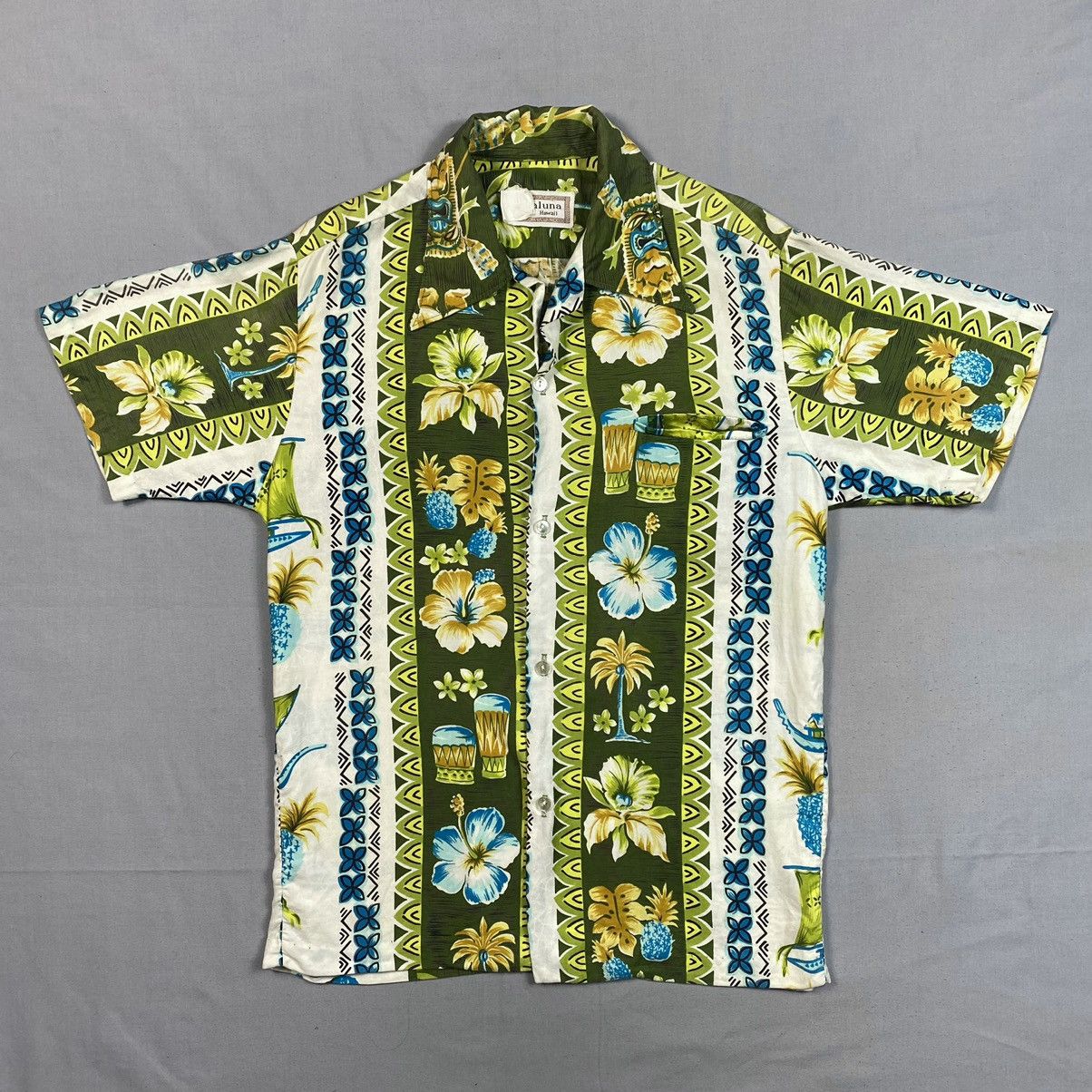 Made In Hawaii Vintage 80s Maluna Hawaii Traditional Culture Print ...