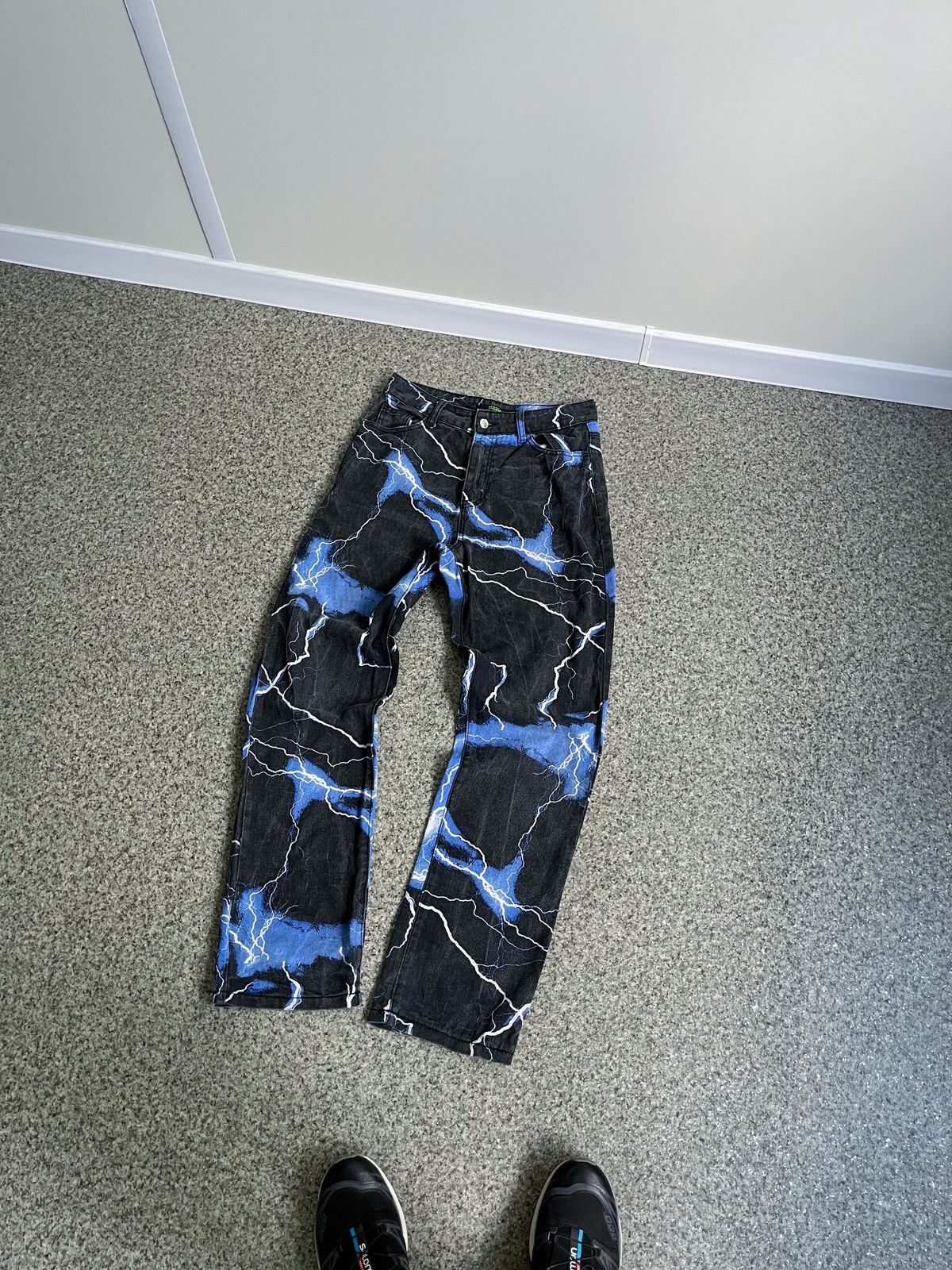Avant Garde JADEN LONDON LIGHTNING BOLT DENIM JEANS SIZE 28 BOYFRIEND ...