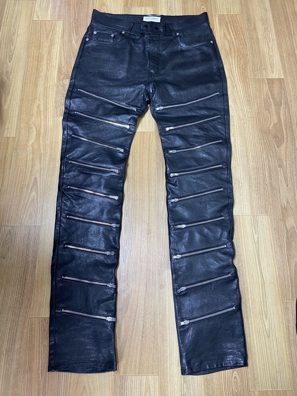 Saint Laurent Paris 48 Saint Laurent fw15 Multi zipper leather pants ...