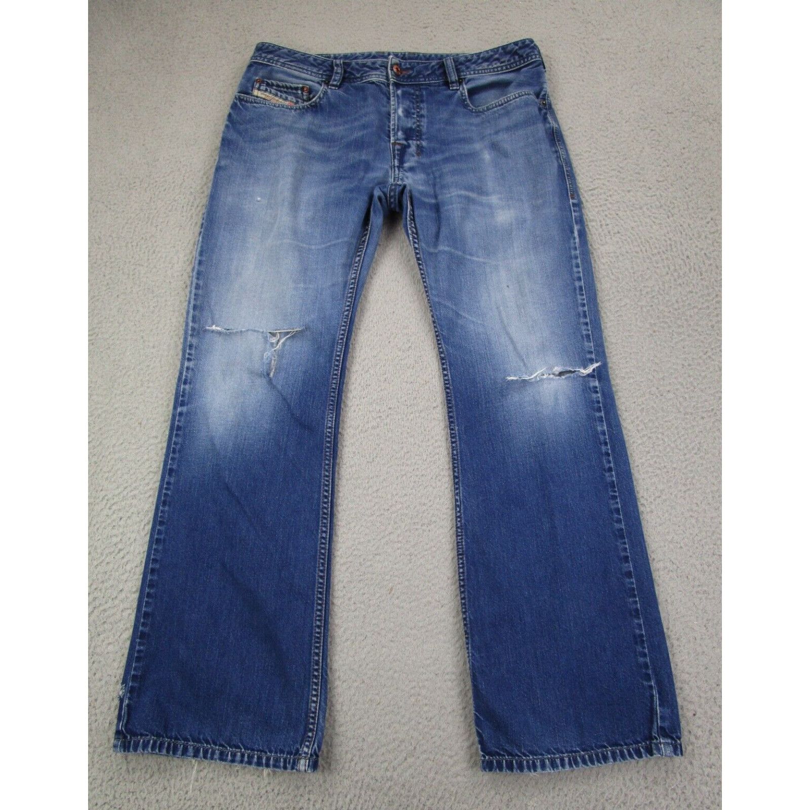 Diesel Diesel Jeans Mens 32x30 Blue Zatiny Bootcut Busted Knees ...