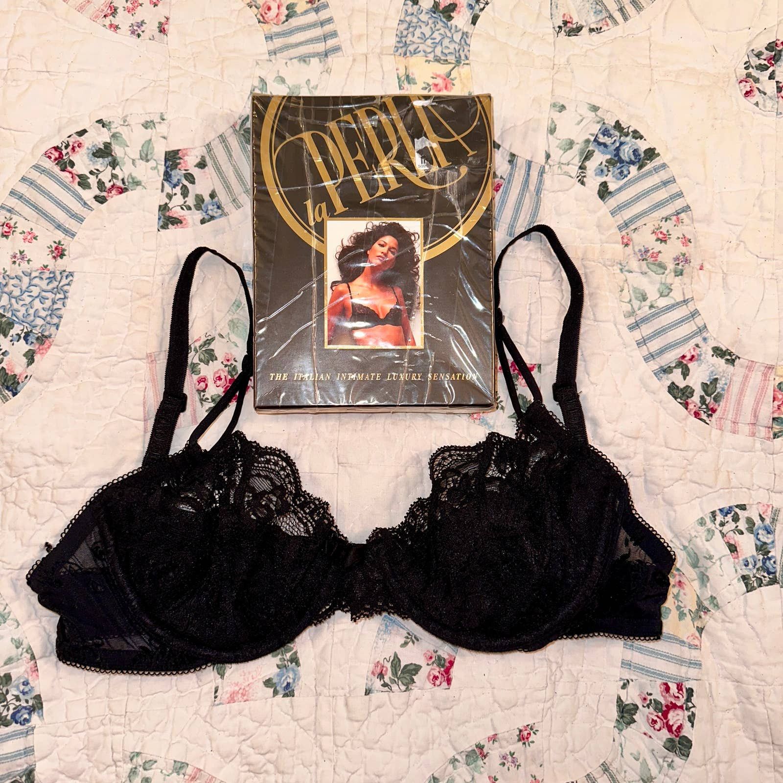 La Perla NEW IN BOX LA PERLA BLACK LACE UNDERWIRE BRA MADE IN ITALY ...