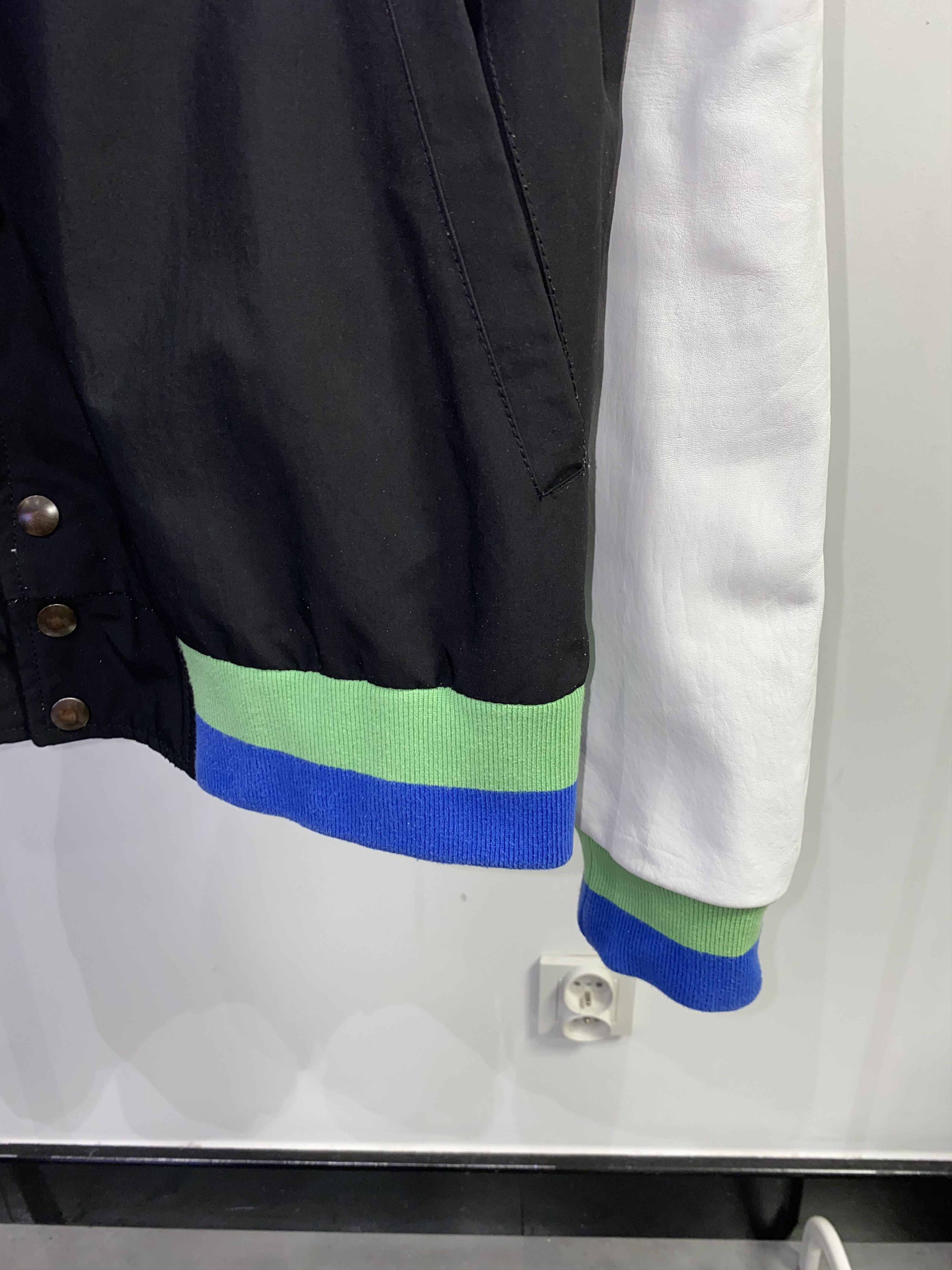 Raf Simons Raf Simons Leather Sleeves Two Tone Varsity Jacket | Grailed
