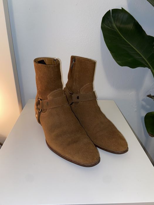 Saint Laurent Paris SLP WYATT Harness Boot Nut Suede | Grailed