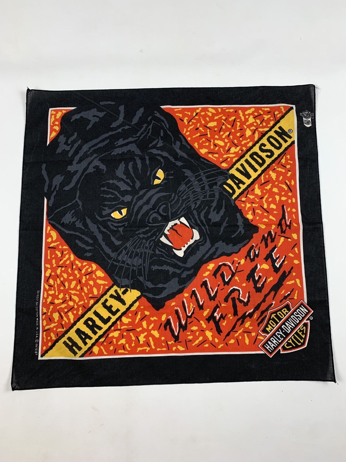 Vintage Vintage Harley Davidson Made In USA Pantera Bandana Scarf | Grailed