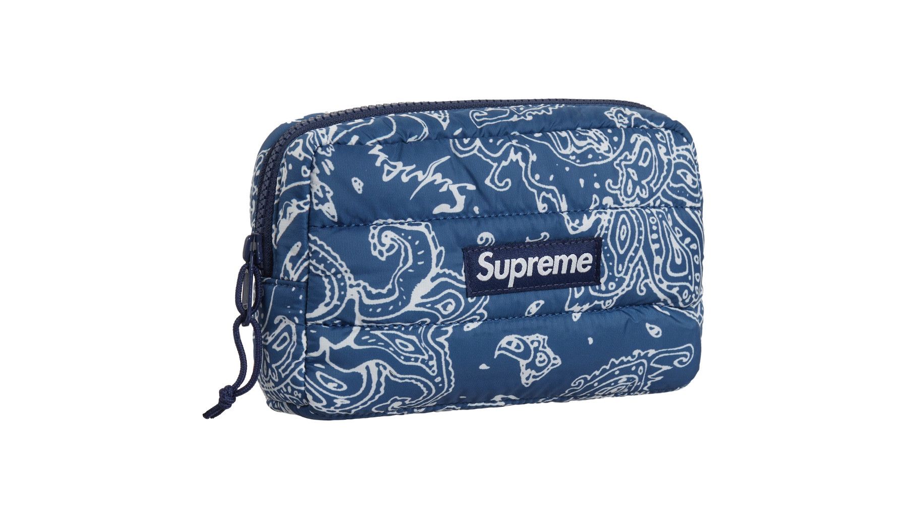 Hype × Streetwear × Supreme Supreme FW22 Puffer Pouch in Blue Paisley ...