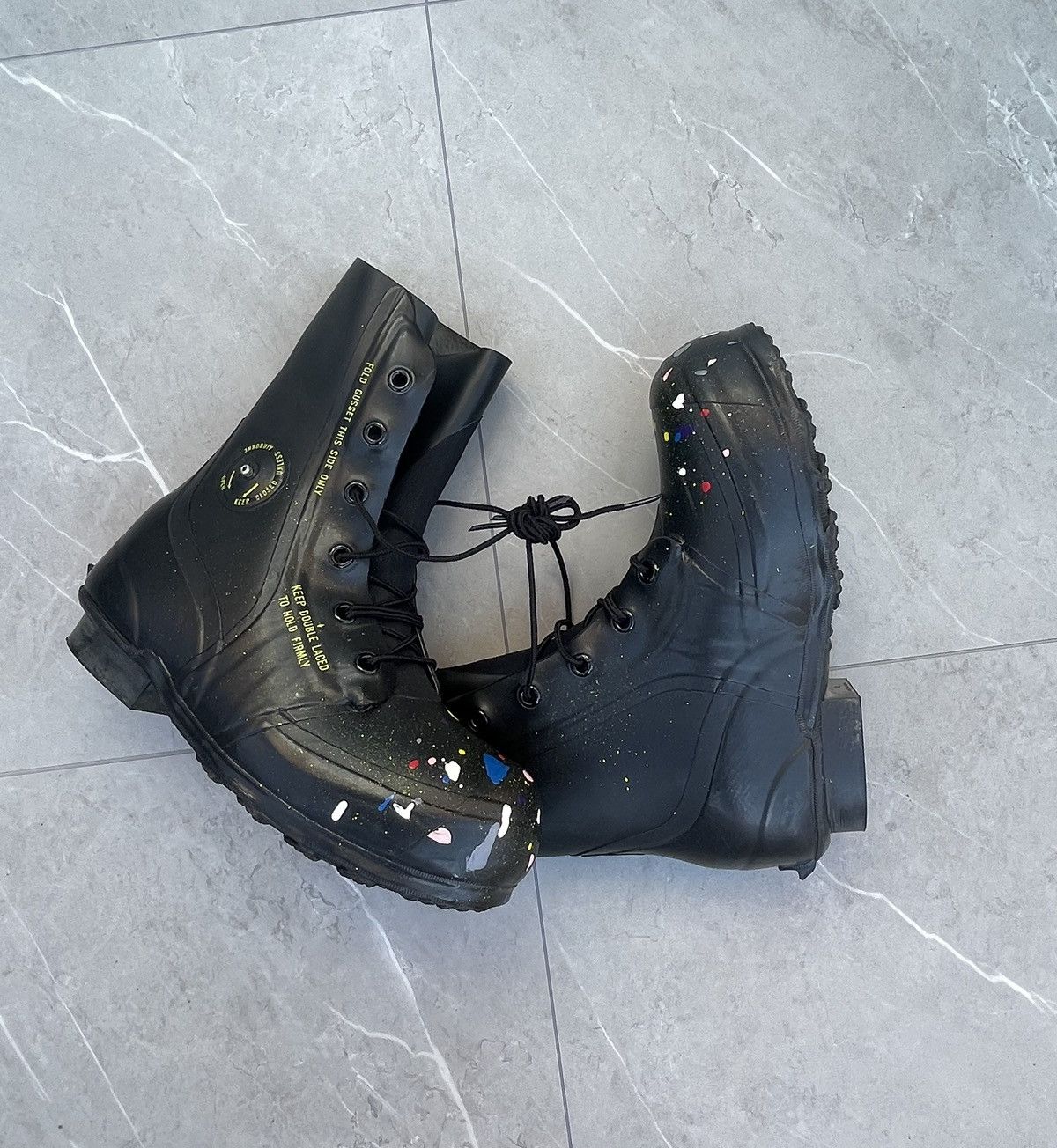 Military × Streetwear × Vintage Repurposed Black Bata Mickey Boots ...