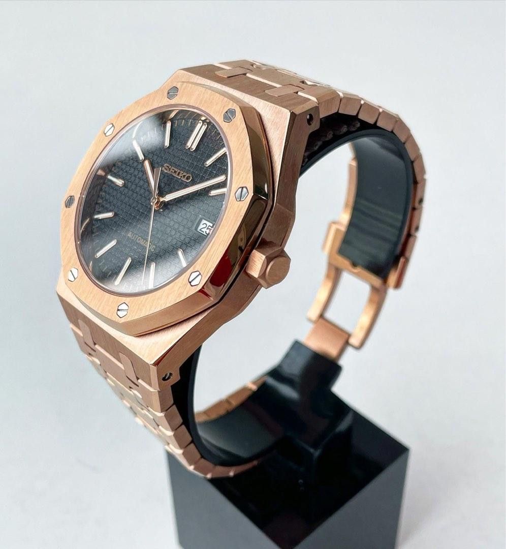 Custom RARE Seiko Mod Watch Rose Gold AP Black Automatic 42MM | Grailed