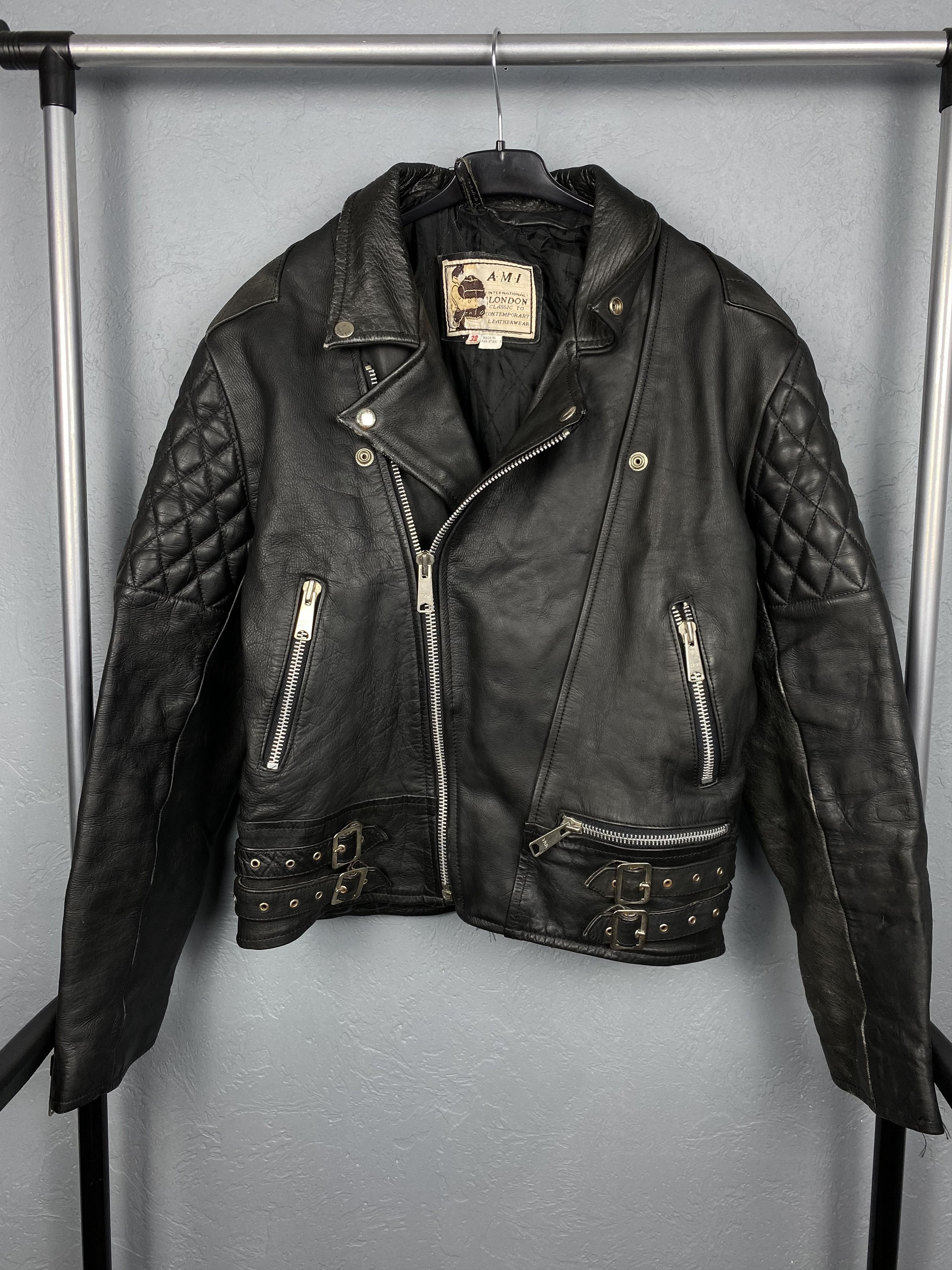 AMI AMI London 90s Vintage Biker Leather Jacket | Grailed