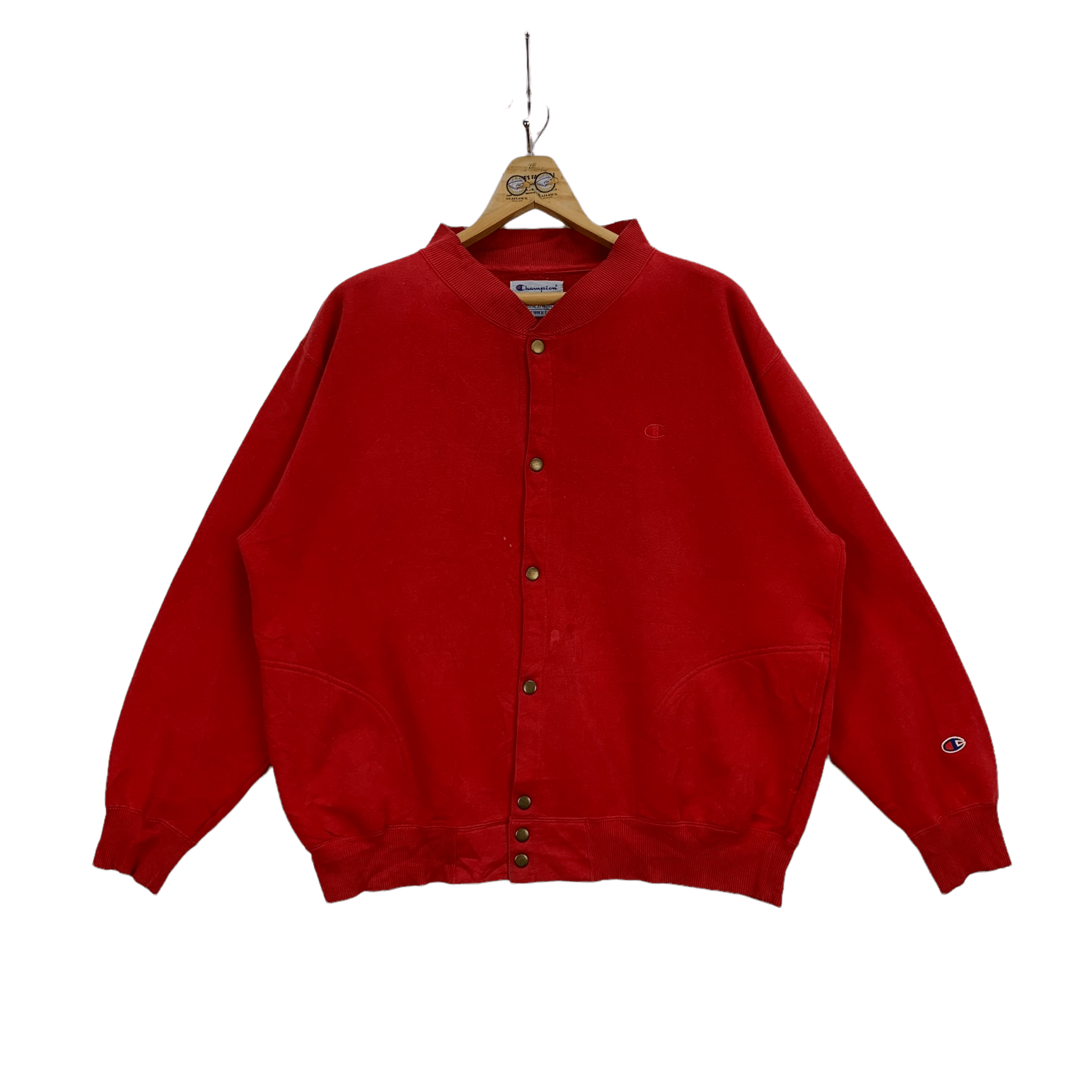 Champion × Sportswear × Varsity Jacket Champion Red Varsity Jacket ...