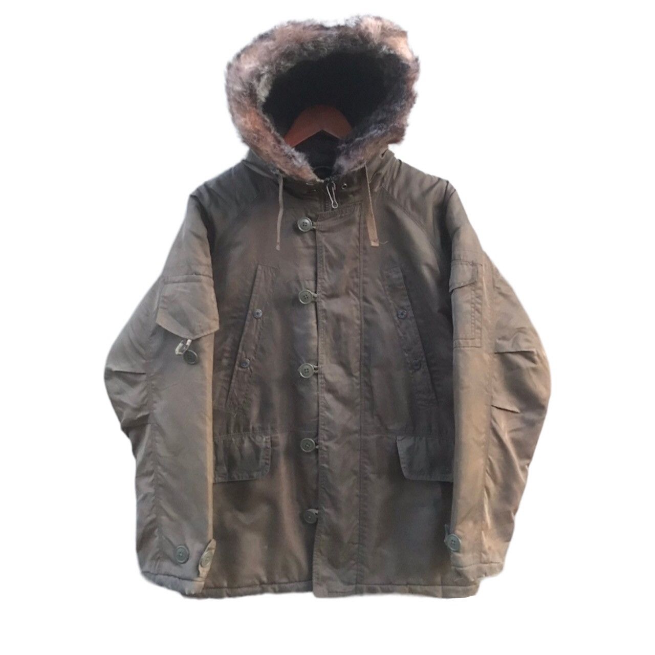 Gap × Military × Vintage Vintage Gap Military Parka Fur Hooded Jacket ...