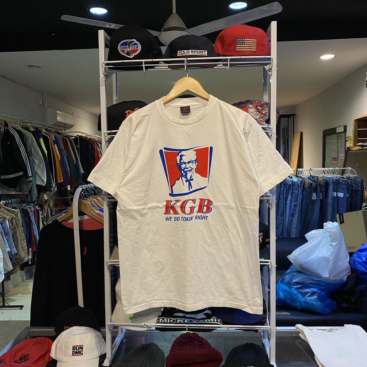 Dope RARE‼️T-Shirt KGB Smoking Weed KFC Parody | Grailed