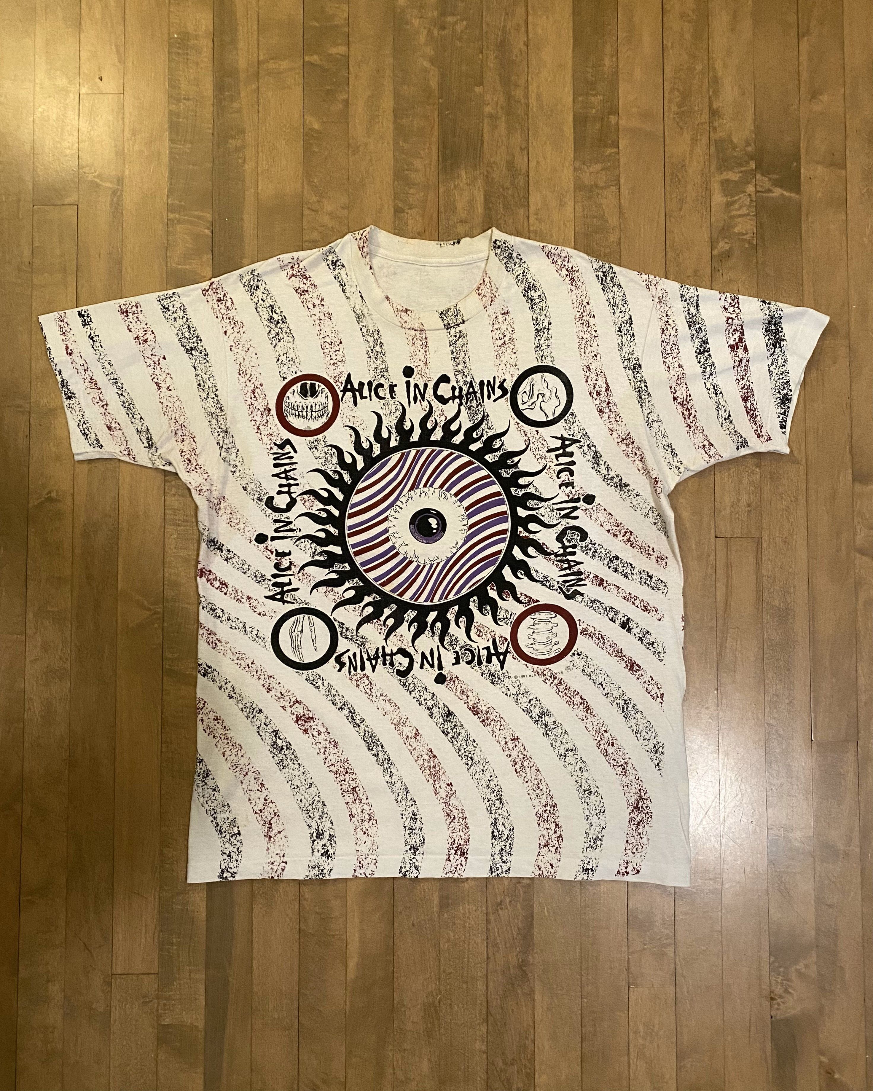 Band Tees × Vintage Vintage 1991 Alice In Chains AOP Band T-Shirt | Grailed