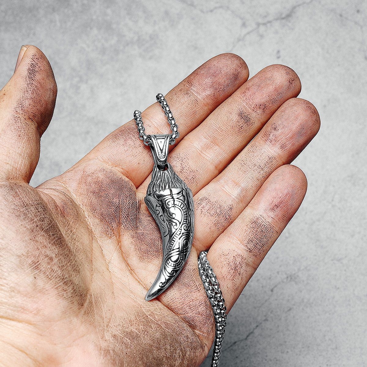 Jewelry 316L Stainless Steel Beast Teeth Pendant Necklace | Grailed