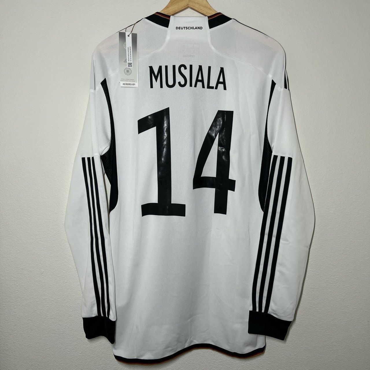 Adidas Germany Jamal Musiala 2022 World Cup Home Long Sleeve Jersey ...