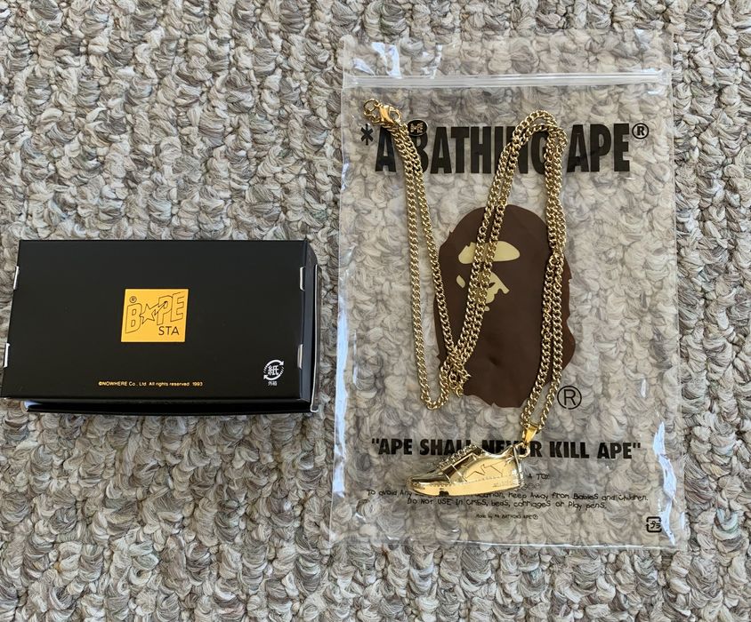 Bape NEW Bape Exclusive Bapesta Gold Chain | Grailed