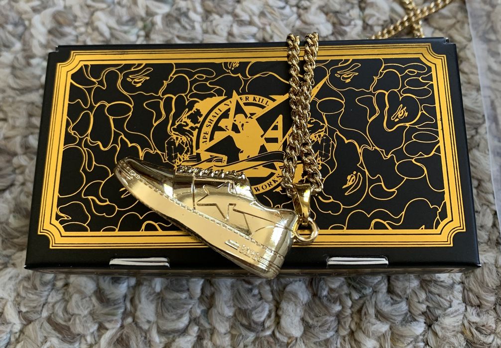 Bape NEW Bape Exclusive Bapesta Gold Chain | Grailed