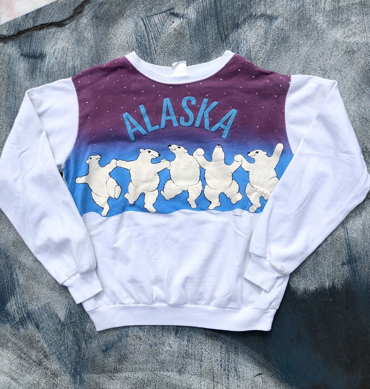 Made In Usa × Vintage 1985 ALASKA DANCING POLAR BEARS 80s CREWNECK ...