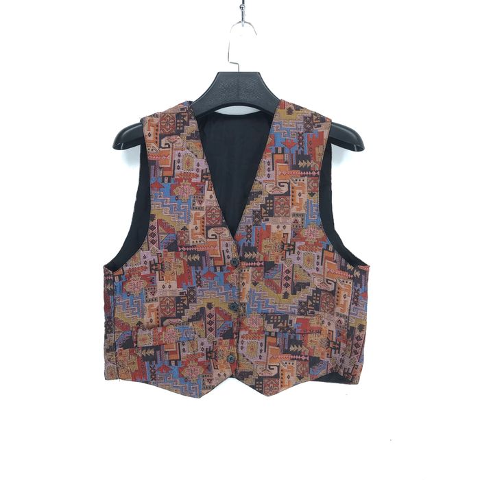 Vintage Nice Stitch Design Rug Style Made in Turkey Vest #2475-95 | Grailed