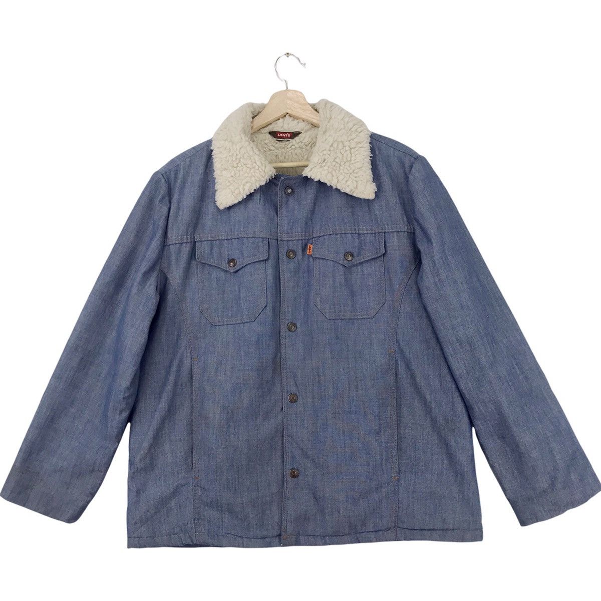 Levi's Vintage Clothing 70s Levis Oren Tag Sherpa Chambray Jacket | Grailed