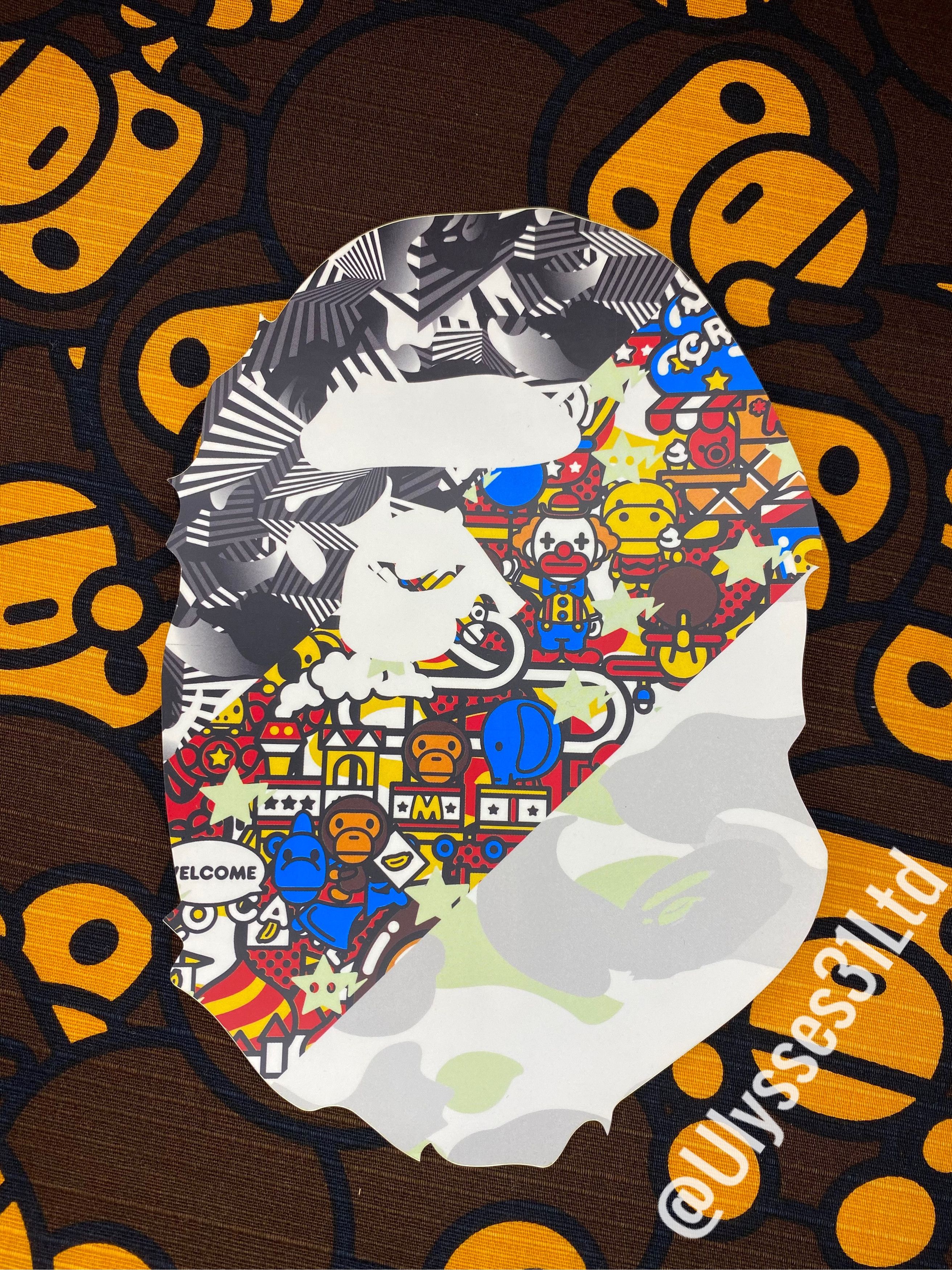Bape Bape Giant Ape Head Sticker | Grailed