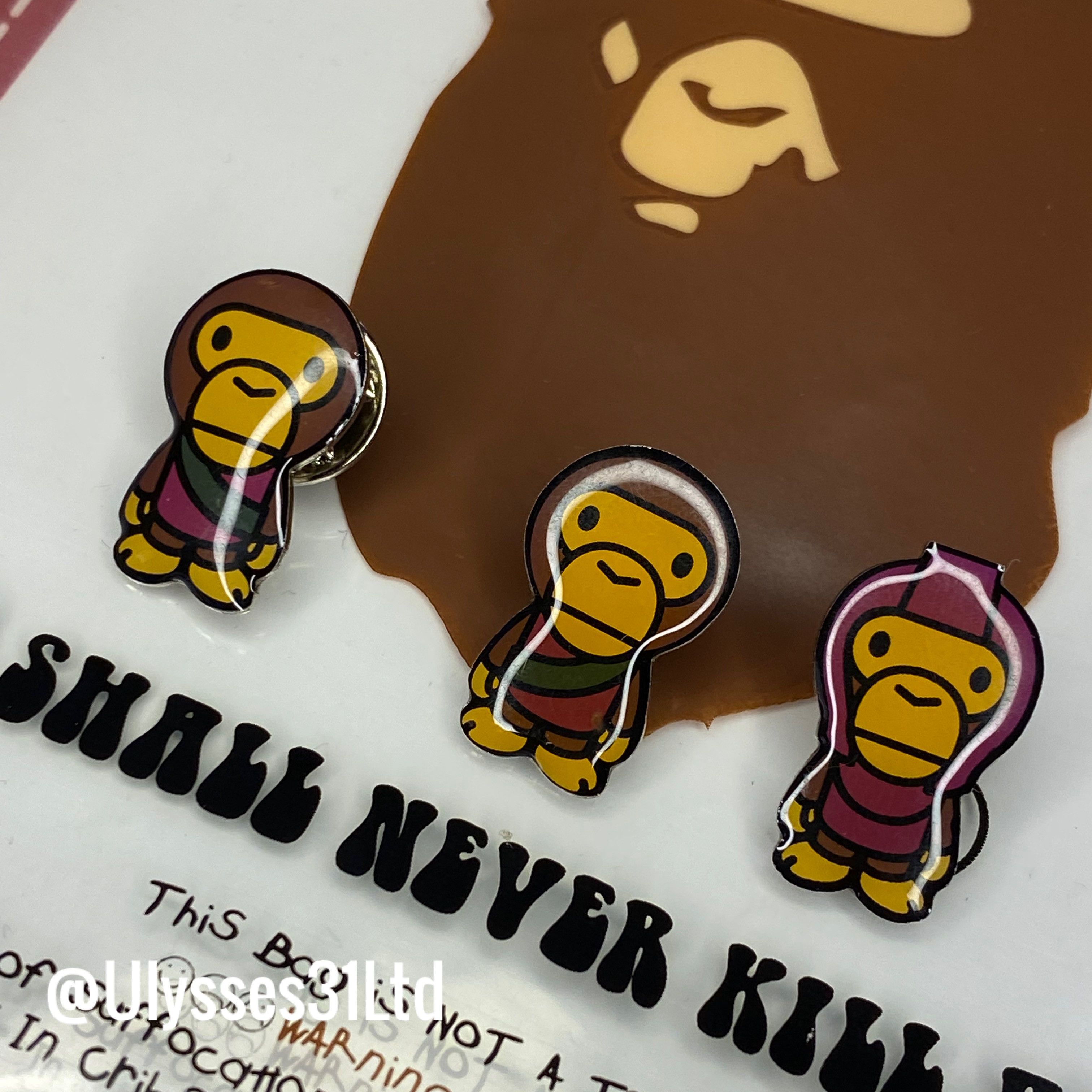 Bape Bape Baby Milo Vintage Pin Set | Grailed