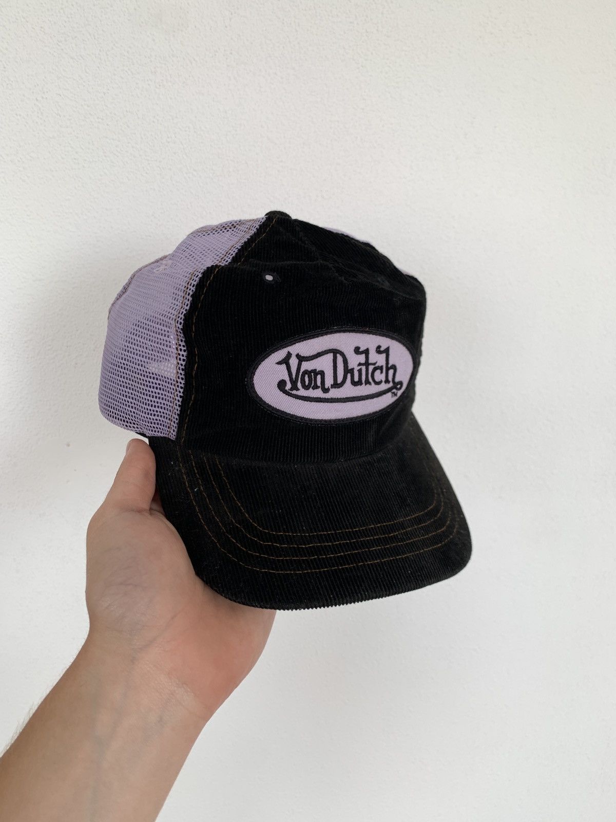 Vintage × Von Dutch Vintage Von Dutch 90s Corduroy Black Baseball Cap ...