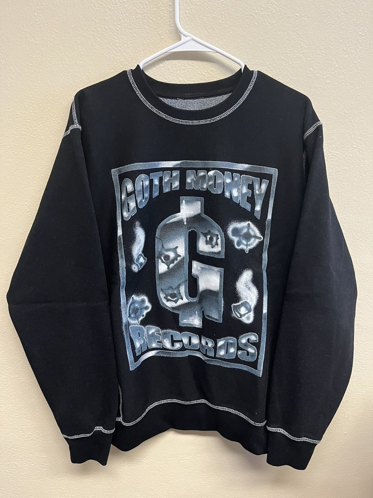 Goth Money Goth Money Records Airbrush Logo Crewneck Black | L | Grailed
