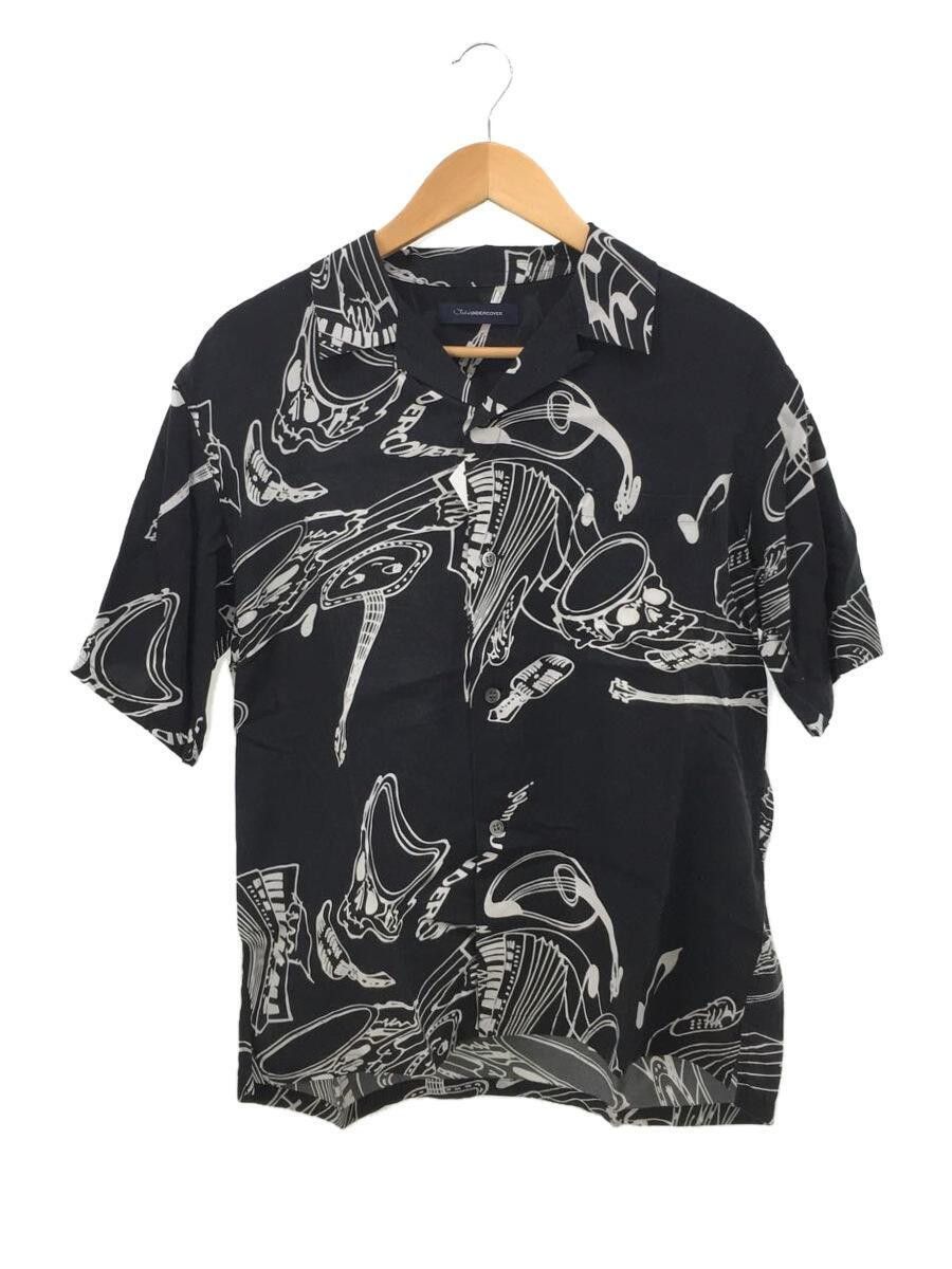 Undercover Distorted Musical Note Open Collar Short Sleeve Button Shirt ...