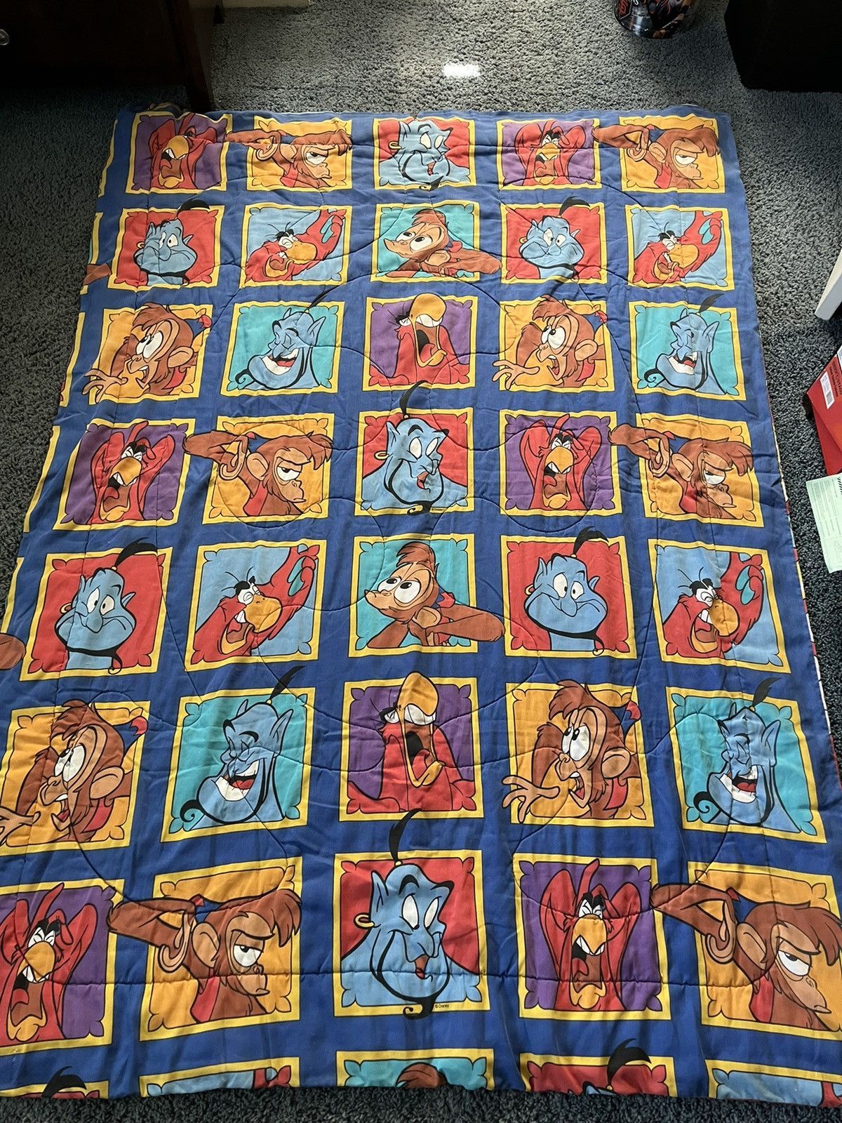 Vintage Vintage 90s Disney Aladdin Double Sided Comforter Blanket | Grailed