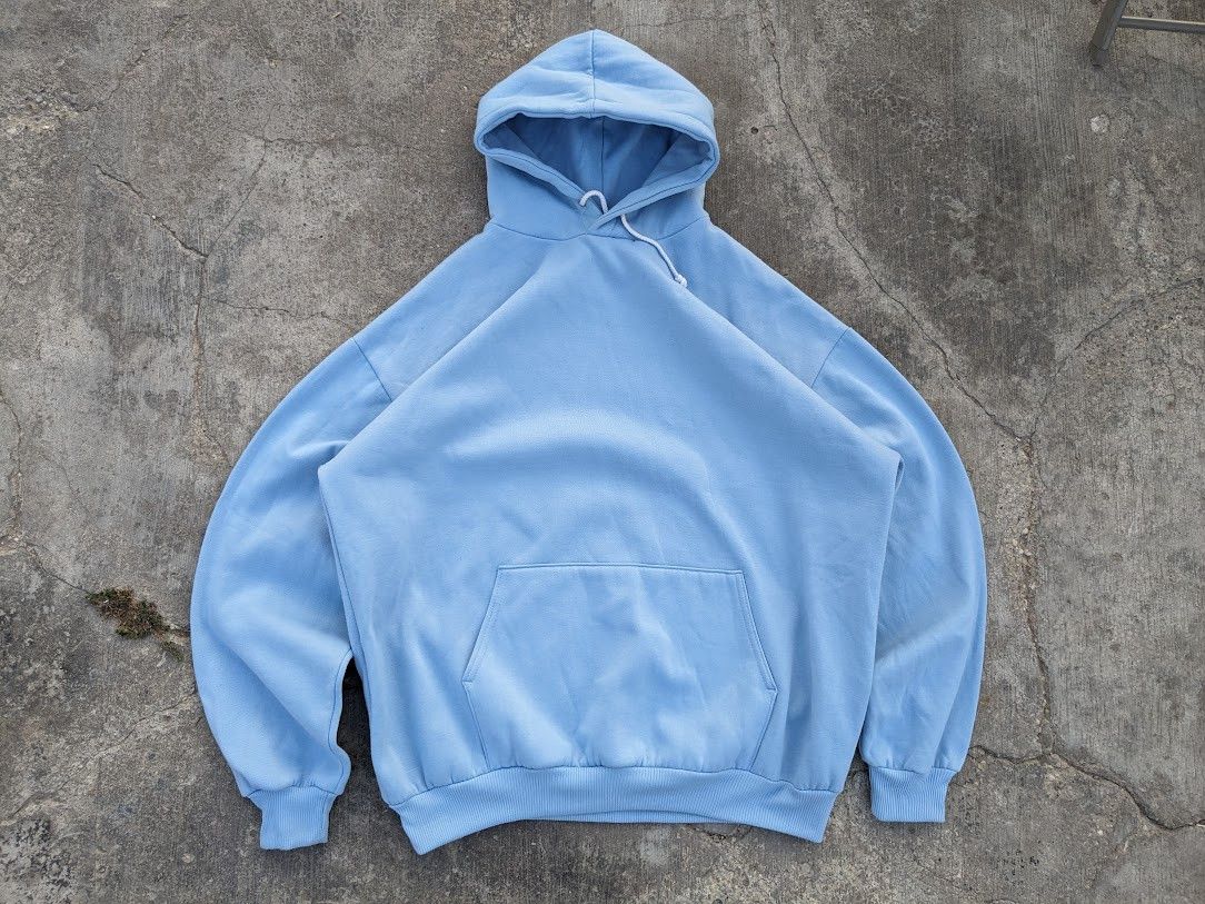 Vintage Vintage 90s Powder Blue Blank Hoodie | Grailed