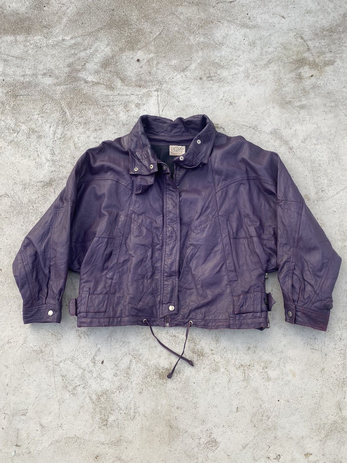 Genuine Leather 💸SEND OFFER💸Simon Guetta Purple Leather Jacket Paris ...