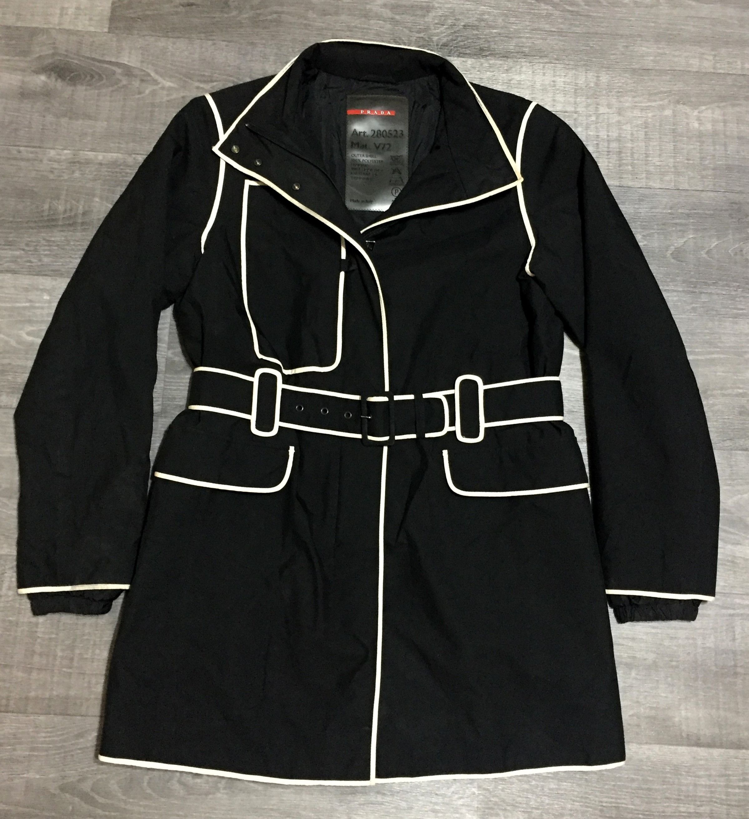 Italian Designers × Luxury × Prada RARE Prada Linea Rossa Vintage Gore-Tex Trench Coat Jacket ...