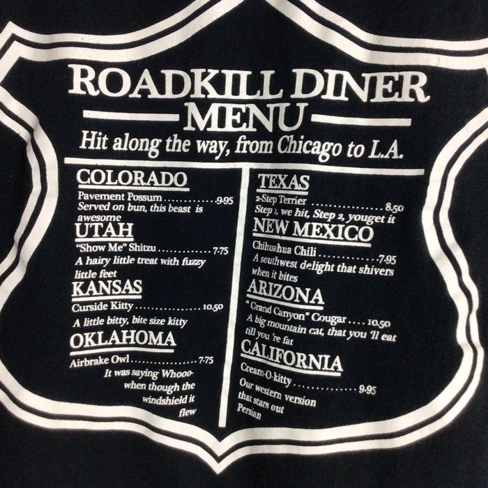 Jack Daniels Jack Daniels Route 66 Roadkill Diner Menu XL Black T Shirt ...