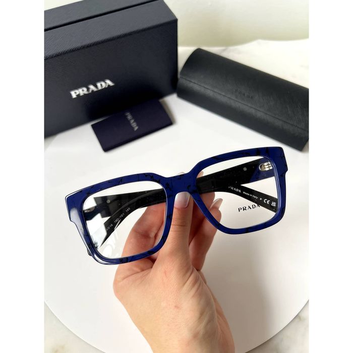 Prada SALE! NEW Prada PR08ZV Square Eyeglasses Frames in Blue | Grailed