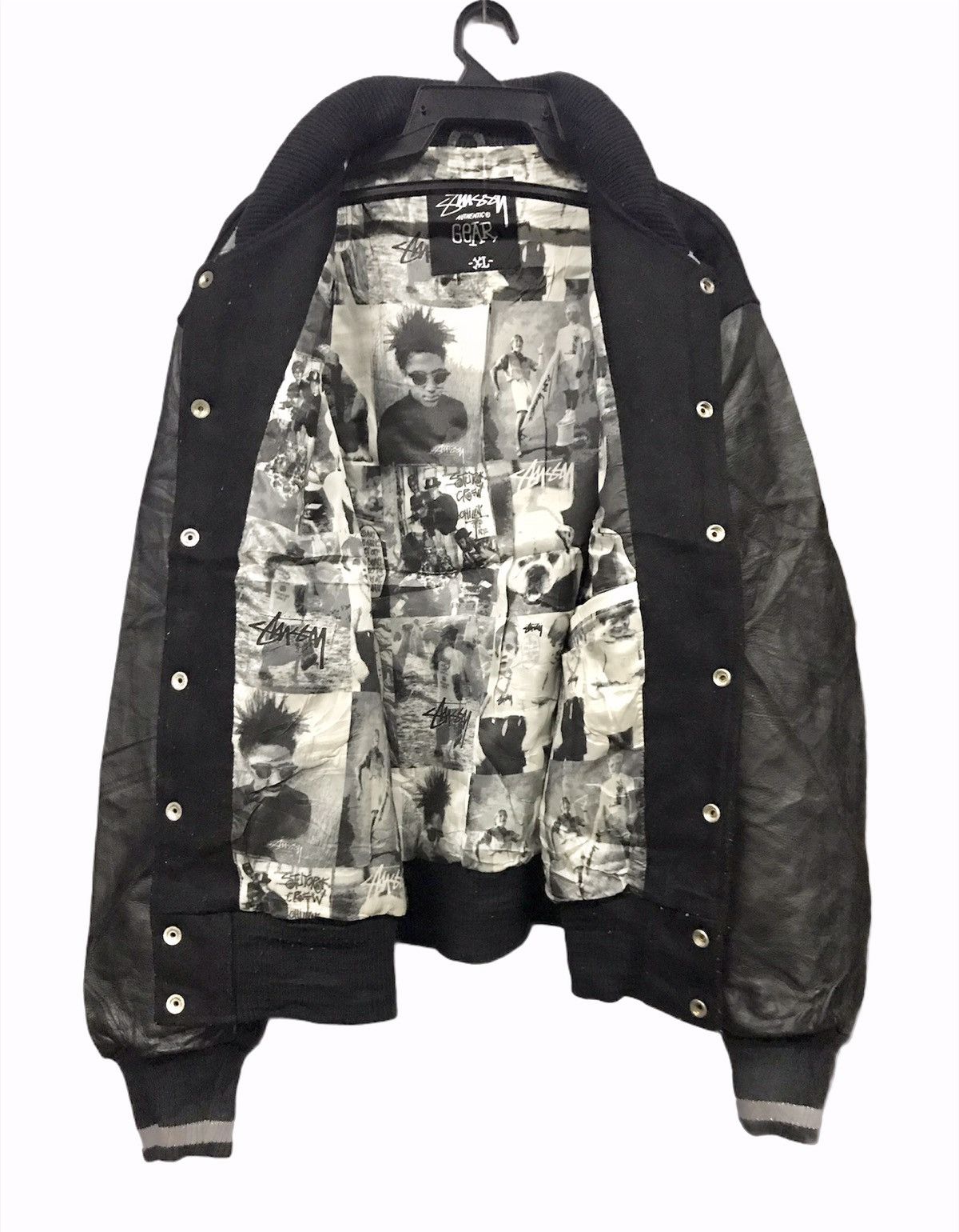 Leather Jacket × Stussy × Vintage Very Rare Stussy Leather Versity ...