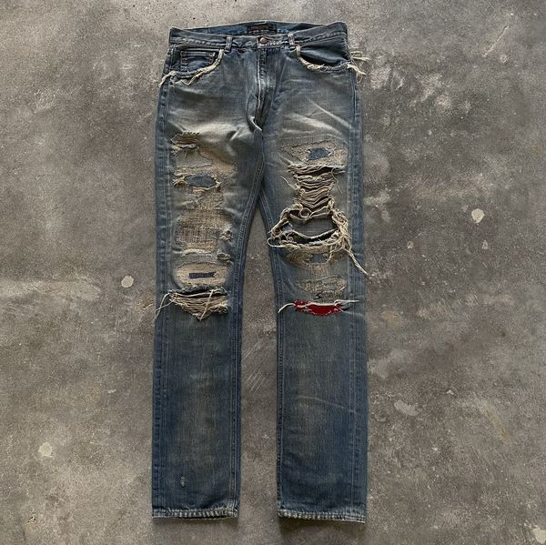 Undercover Undercover AW04 “68” red yarn denim | Grailed