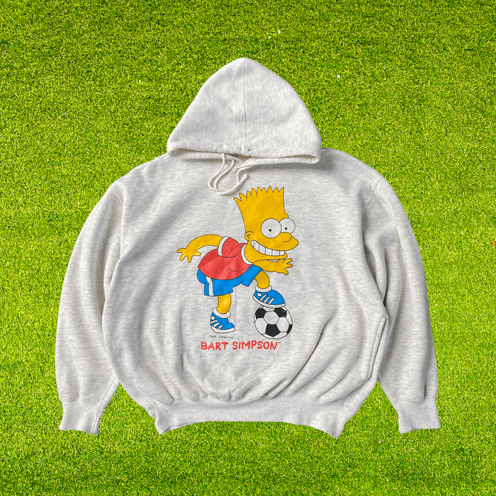 Vintage 1994 Bart Simpson Hoodie Gray Graphic Pullover Oversized | Grailed